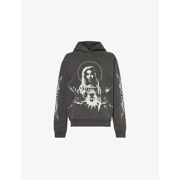 Basketcase Mary Oversized Cotton-Jersey Hoody In Vintage Black